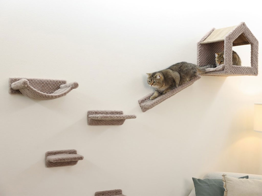 Kočičí strom na zeď KERBL 80920 MONTE BALDO, sada nástěnných pater ...