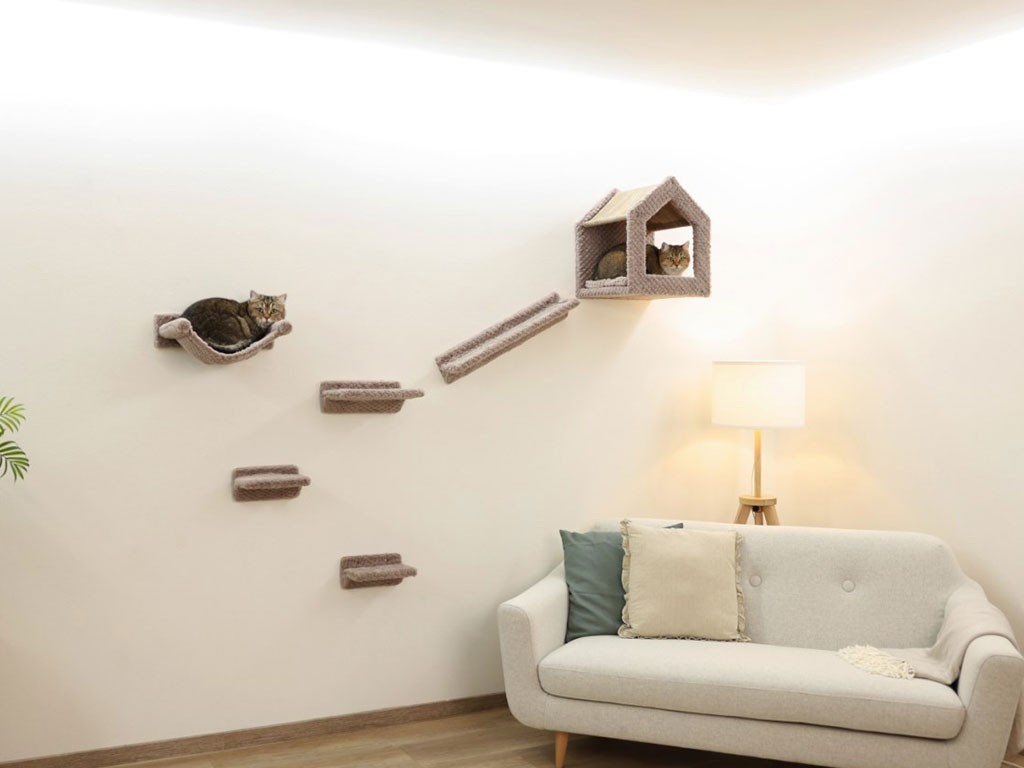 Kočičí strom na zeď KERBL 80920 MONTE BALDO, sada nástěnných pater ...