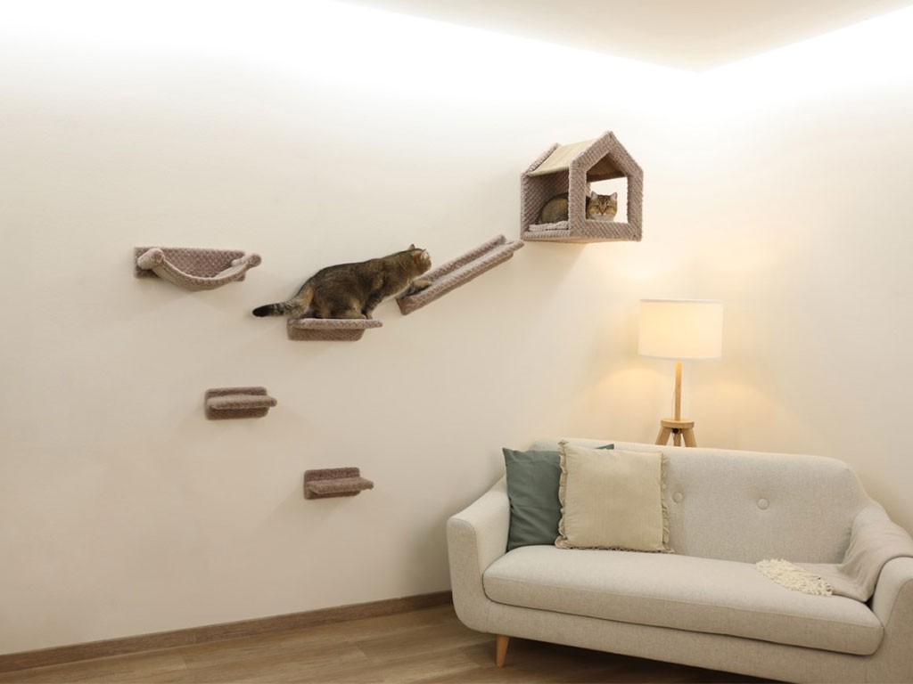 Kočičí strom na zeď KERBL 80920 MONTE BALDO, sada nástěnných pater ...