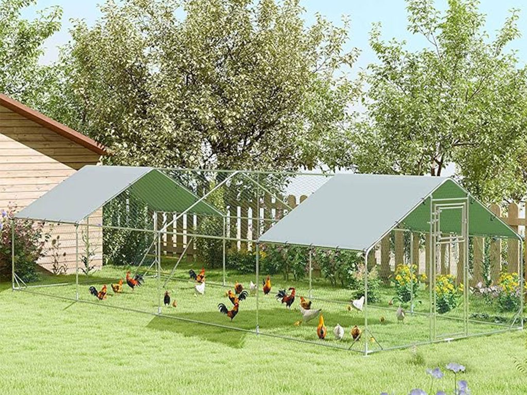 Výběh pro drůbež s bidlem PAWHUT D51-436V03SR, 3x8x1,95m | format1.cz