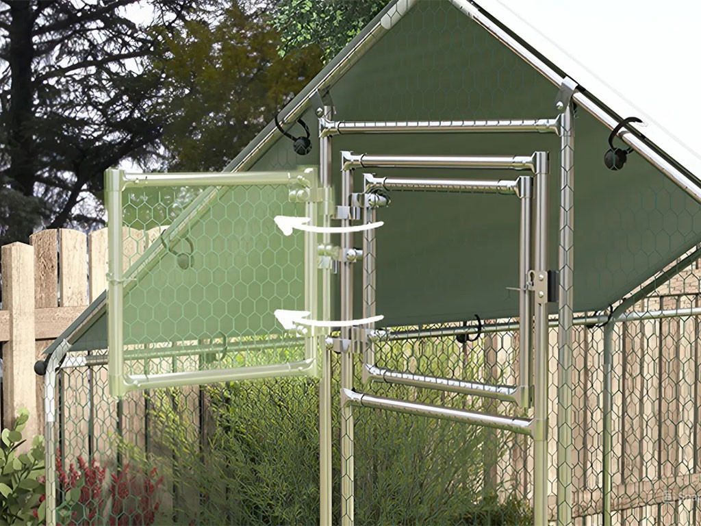 Výběh pro drůbež s bidlem PAWHUT D51-436V03SR, 3x8x1,95m | format1.cz