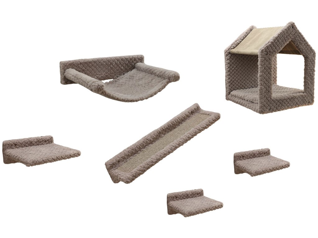 Kočičí strom na zeď KERBL 80920 MONTE BALDO, sada nástěnných pater ...